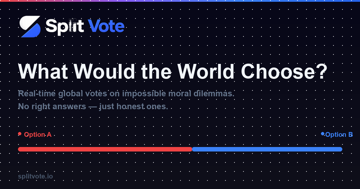 Moral Dilemmas: 15 Real Examples and How the World Votes | SplitVote